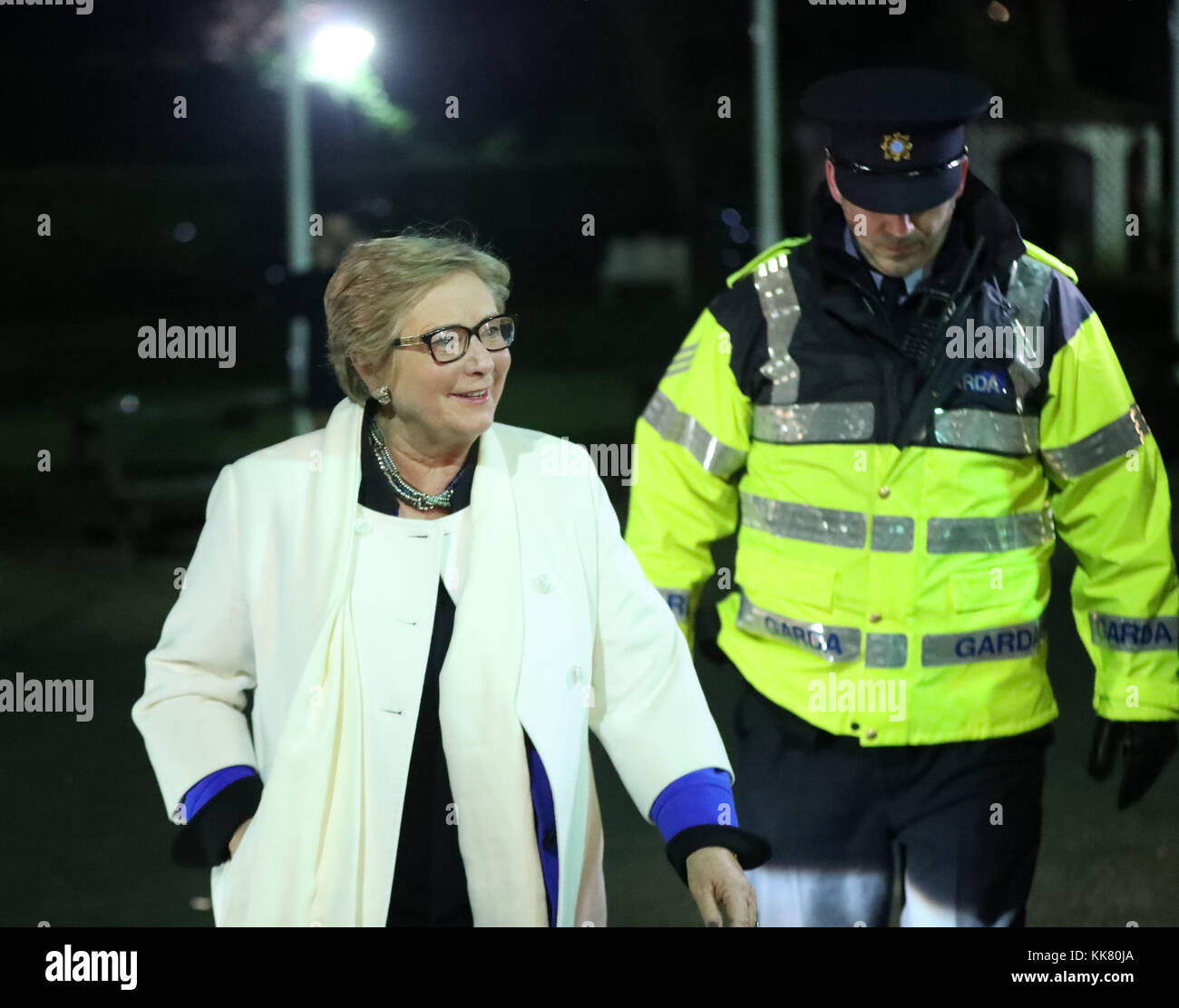 Frances Fitzgerald arrives at the Finnstown Castle Hotel in Dublin, to ...