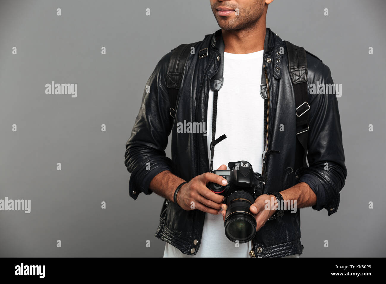 Cropped leather jacket hi-res stock photography and images - Alamy