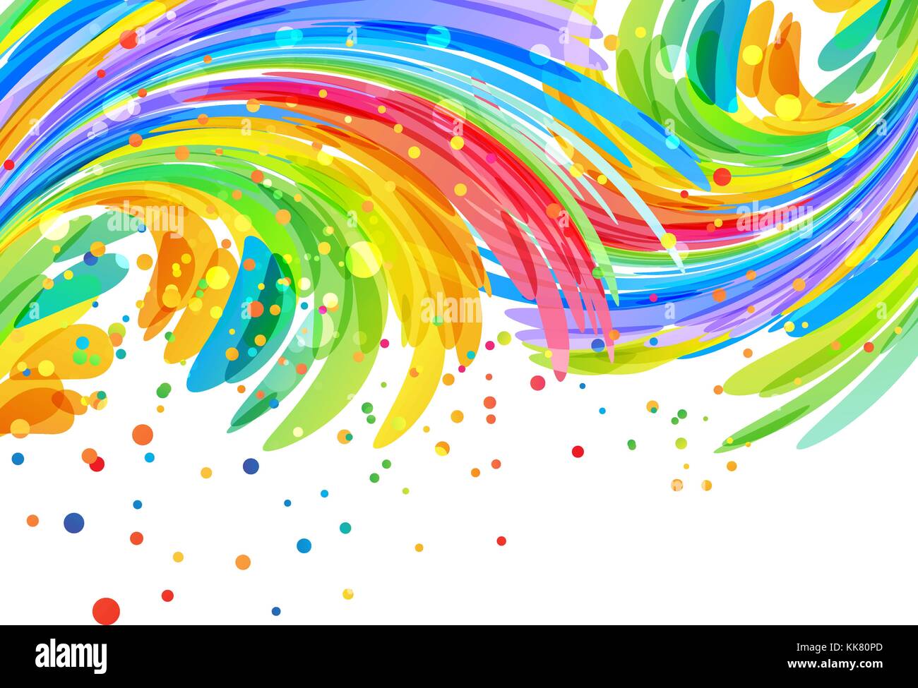 Congratulatory background with abstract curved colored elements on ...