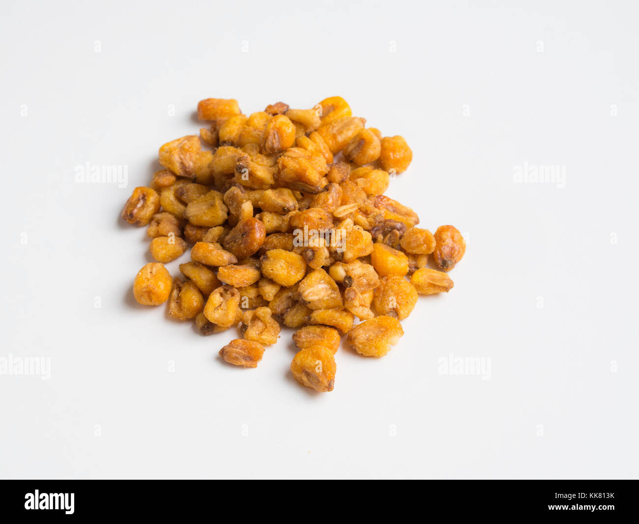 toasted corn on white background Stock Photo - Alamy