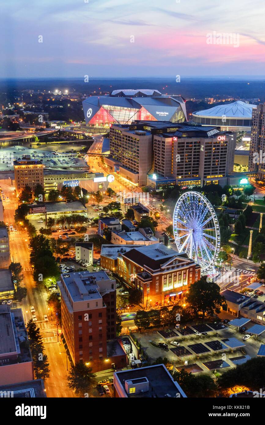 downtown cityscape of Atlanta, Georgia, Centennial Park, August 22 ...