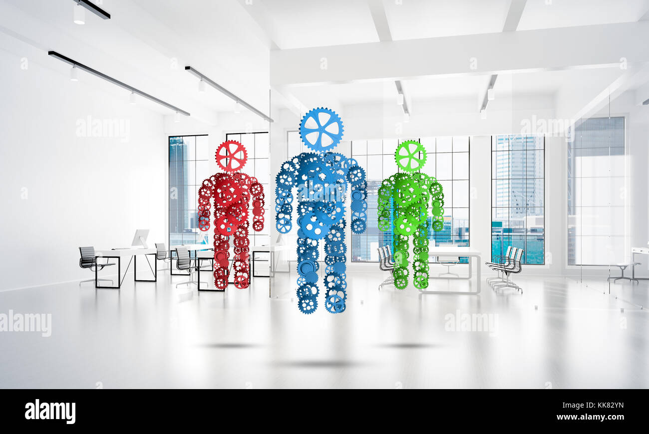 Concept of cooperation or partnership with three figures presented as ...