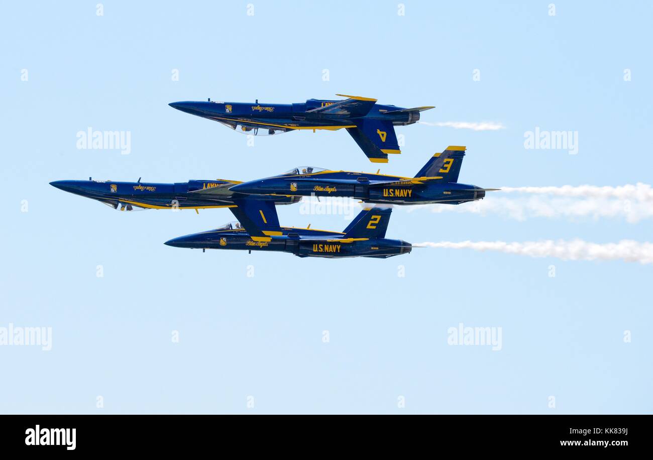 The US Navy Flight Demonstration Squadron, the Blue Angels, diamond ...