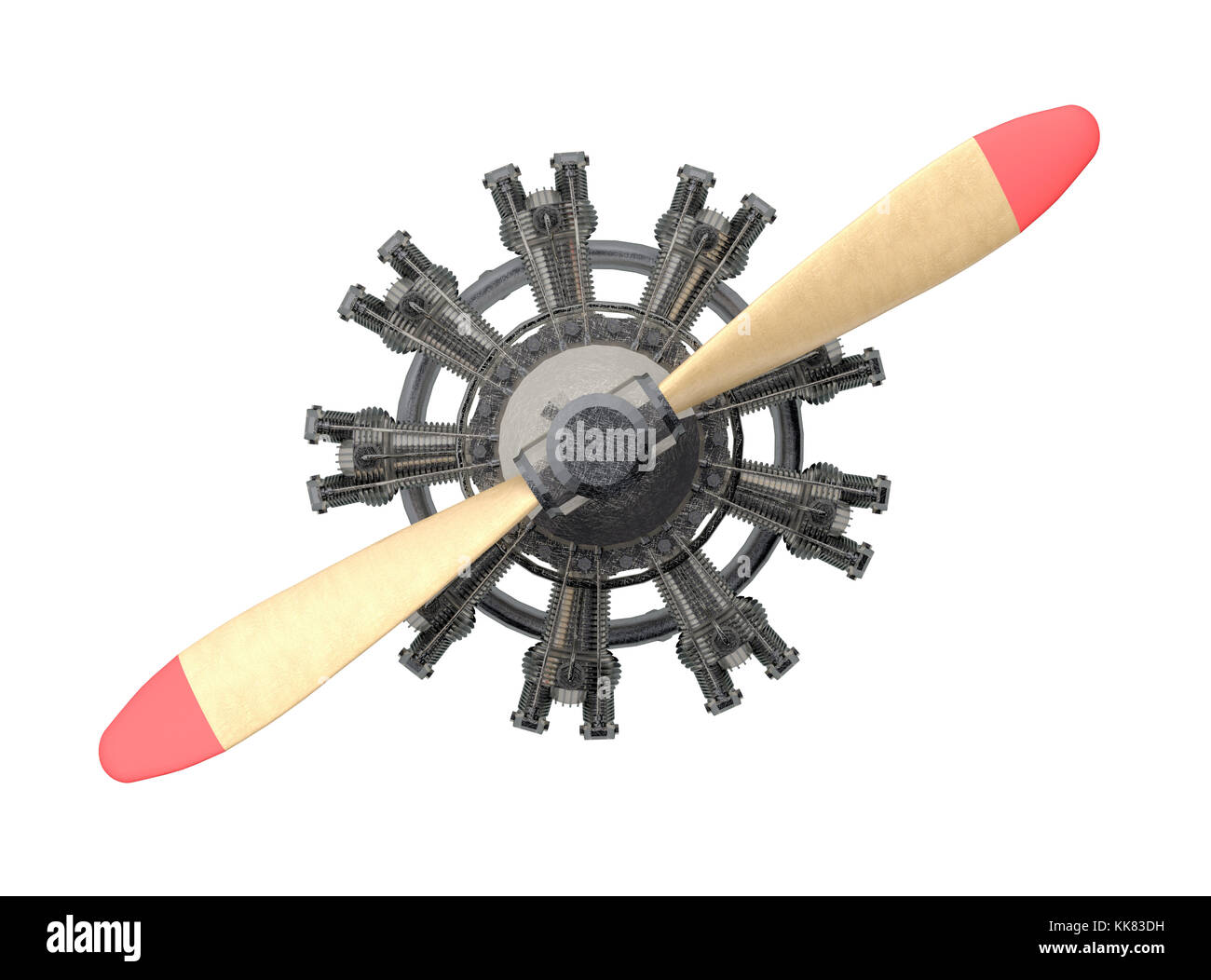 old radial vehicle airplane isolated on white. 3d rendering Stock Photo ...