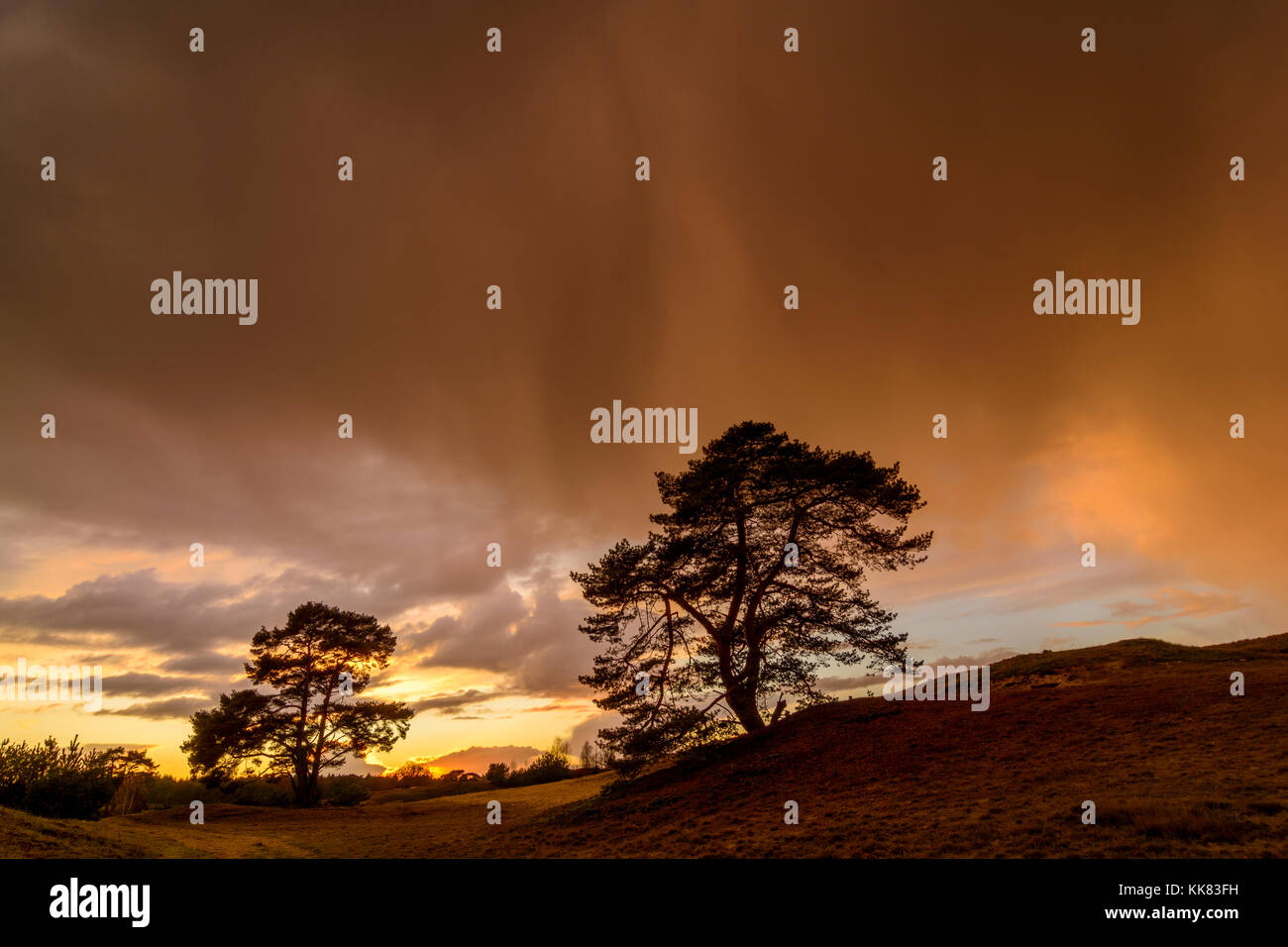 Approaching rain storm and dark clouds during sunset. 25 november 2017 ...