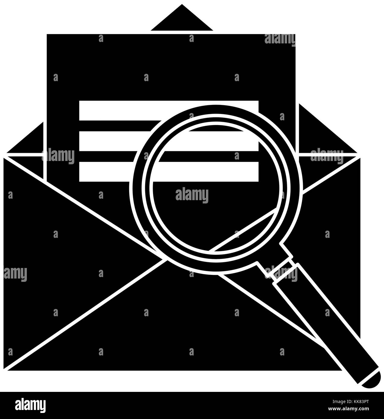 mail envelope with magnifying glass Stock Vector Image & Art - Alamy