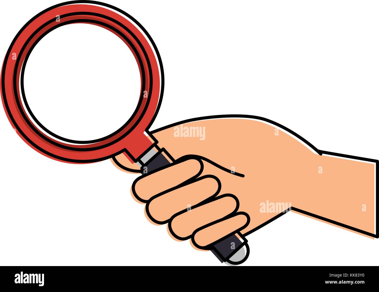 hand with search magnifying glass icon Stock Vector Image & Art - Alamy