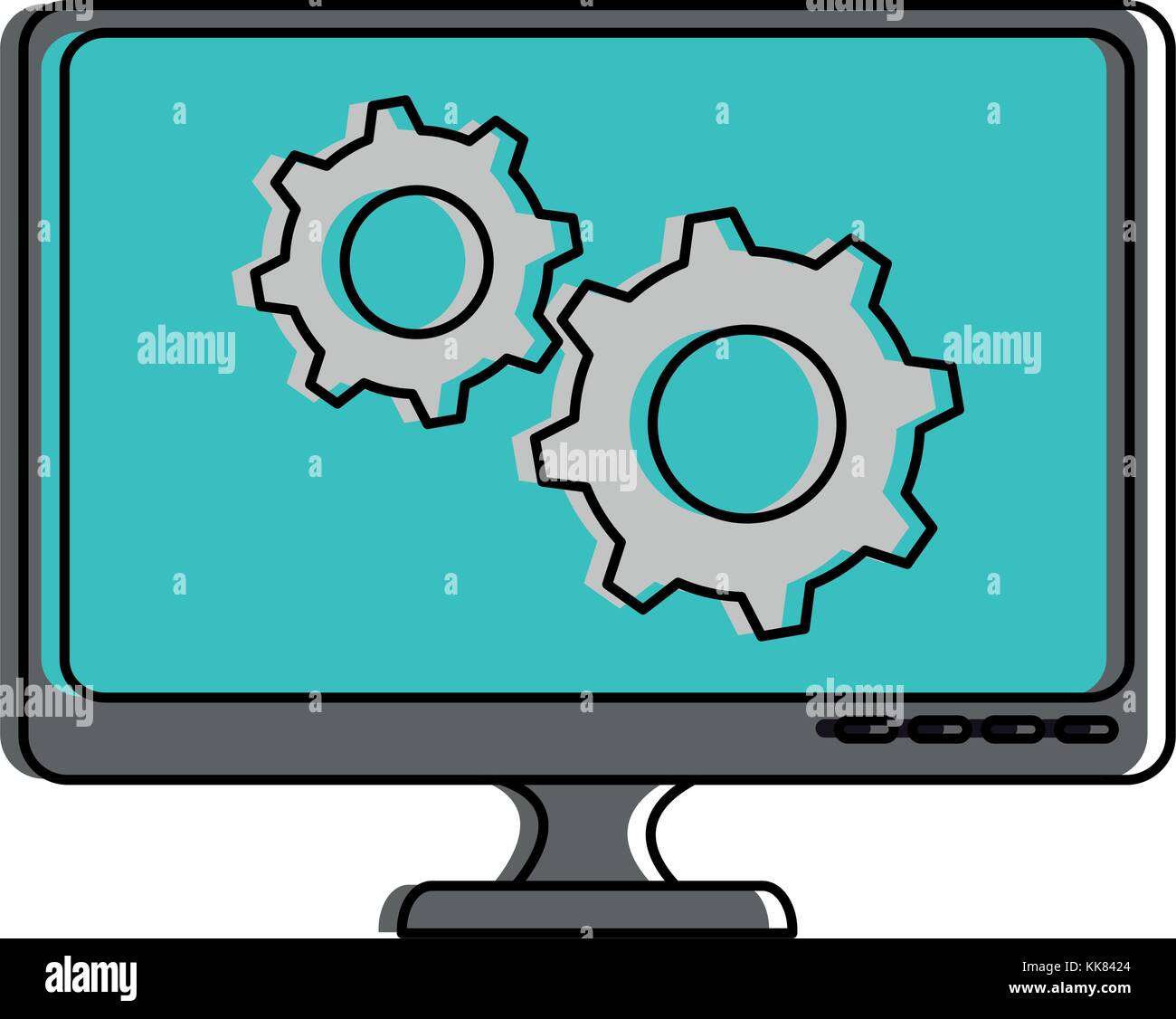 monitor computer with gears Stock Vector Image & Art - Alamy