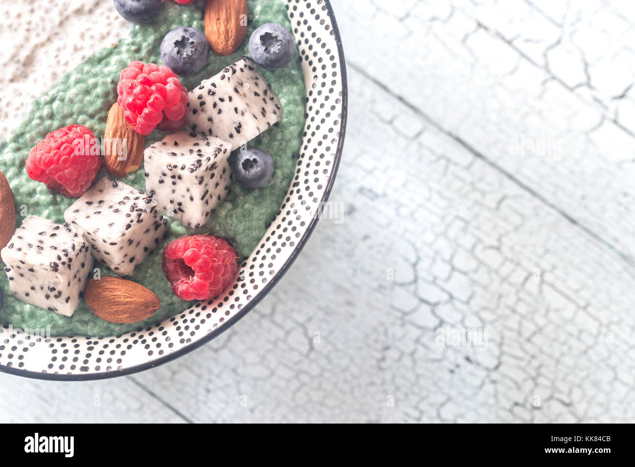 Bowl of pudding with superfoods Stock Photo - Alamy