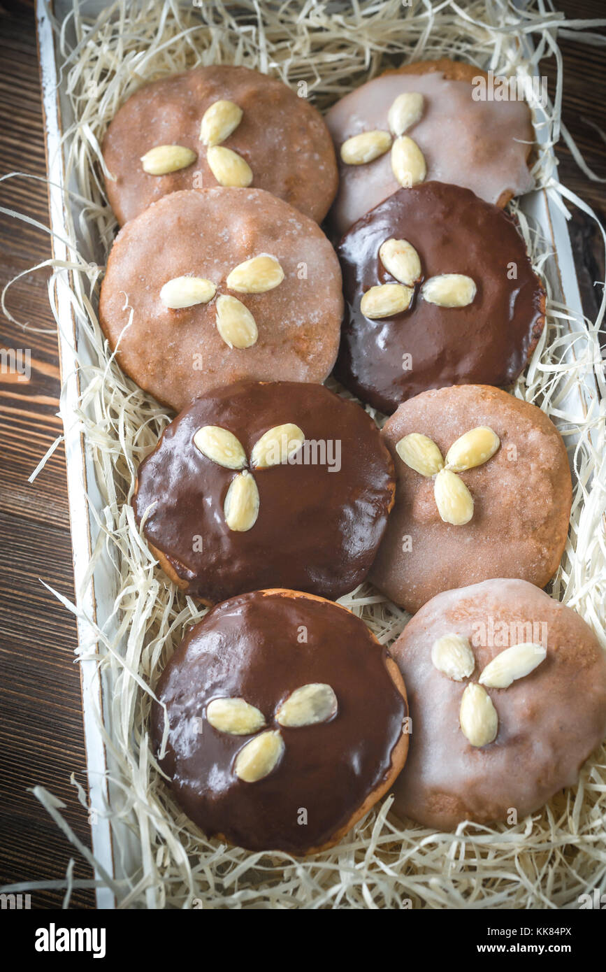 Gingerbread cookies on the tray Stock Photo - Alamy