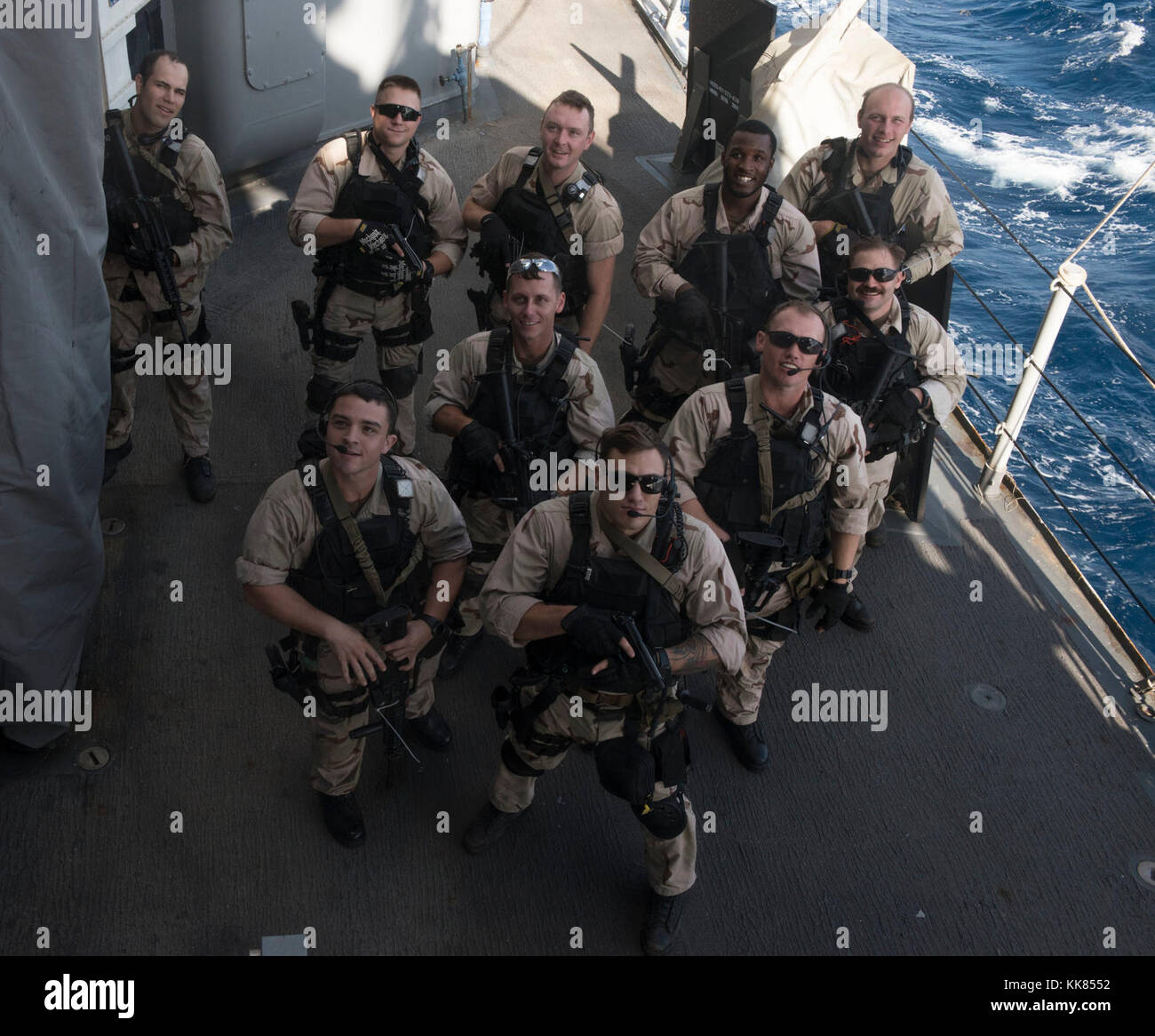 ATLANTIC OCEAN (Oct. 26, 2017) Sailors participate in a visit, board ...