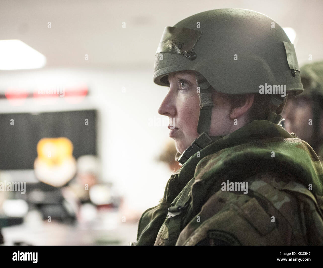 A U.S. Air Force Special Operations Support Squadron Airman attends a ...