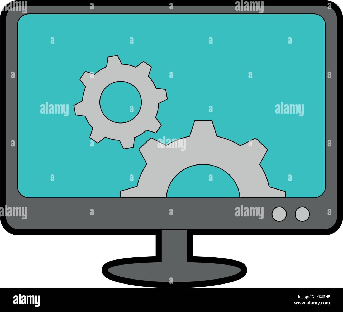 monitor computer with gears Stock Vector Image & Art - Alamy