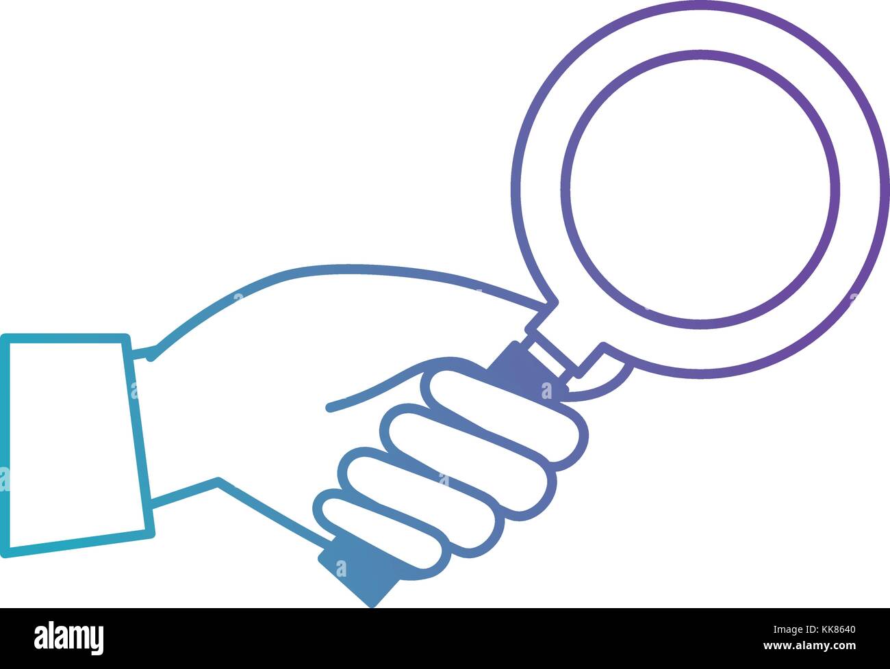 hand with search magnifying glass icon Stock Vector Image & Art - Alamy