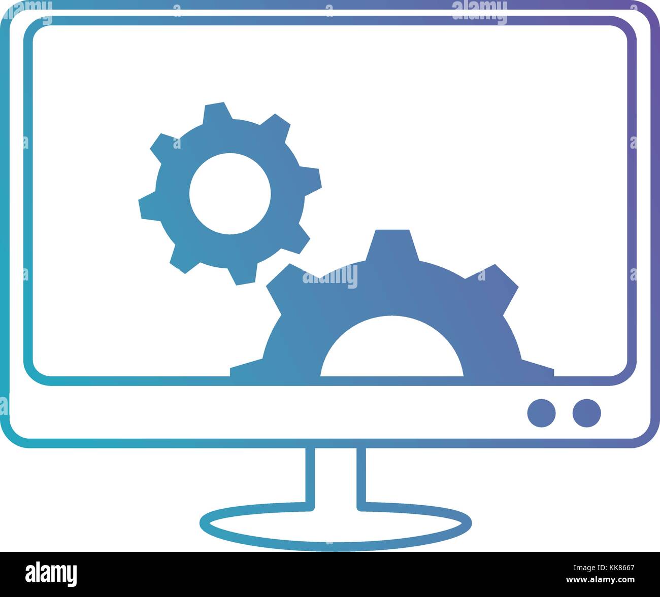 monitor computer with gears Stock Vector Image & Art - Alamy