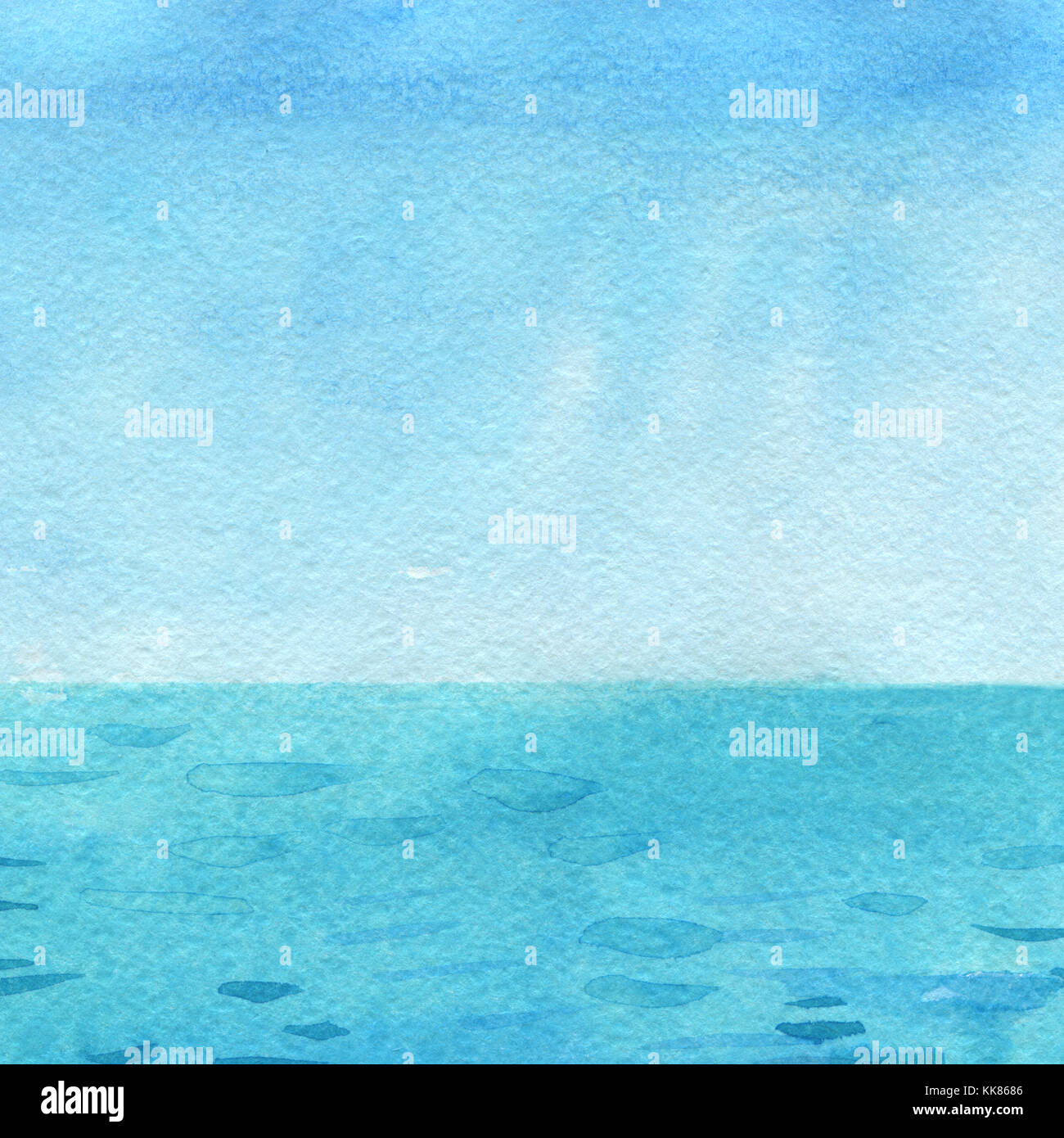 Ocean watercolor hand painting illustration Stock Photo - Alamy
