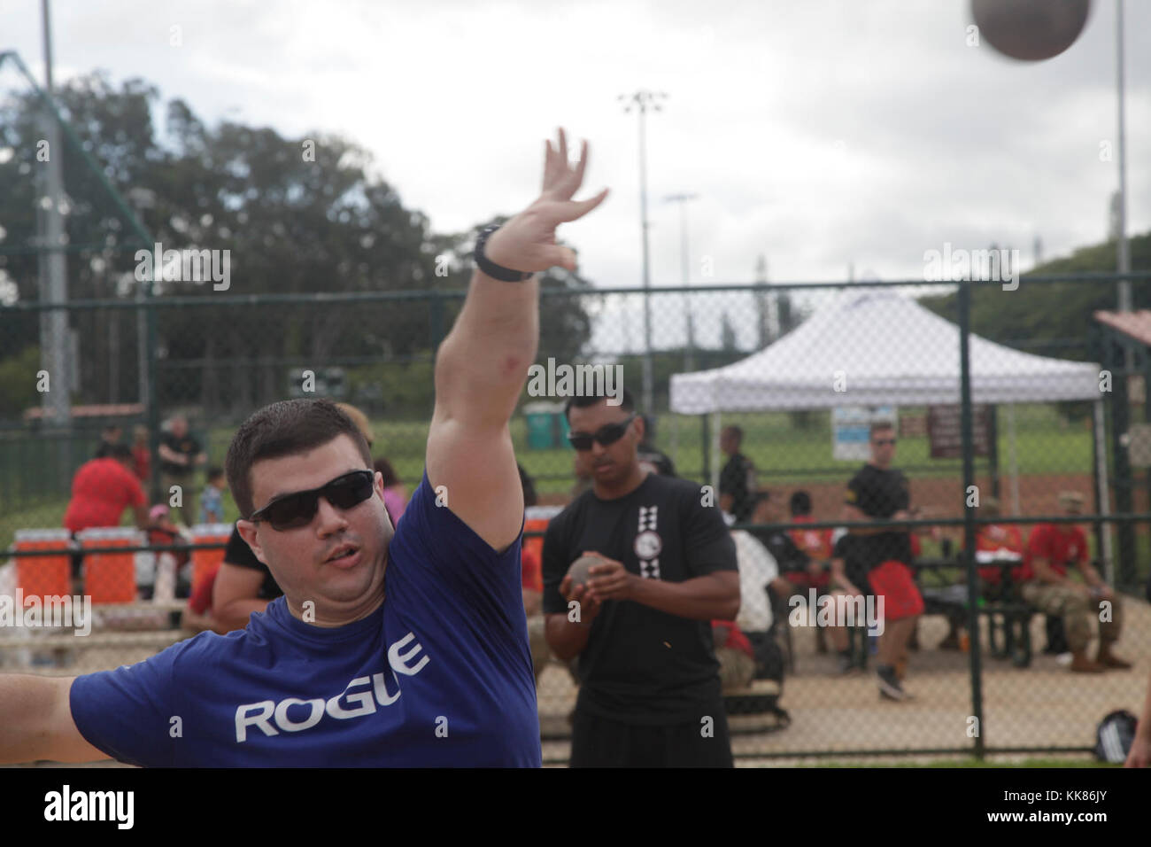 U.S. Army Cpt. Stephen Levit competes in the Open Men's Shot event for ...