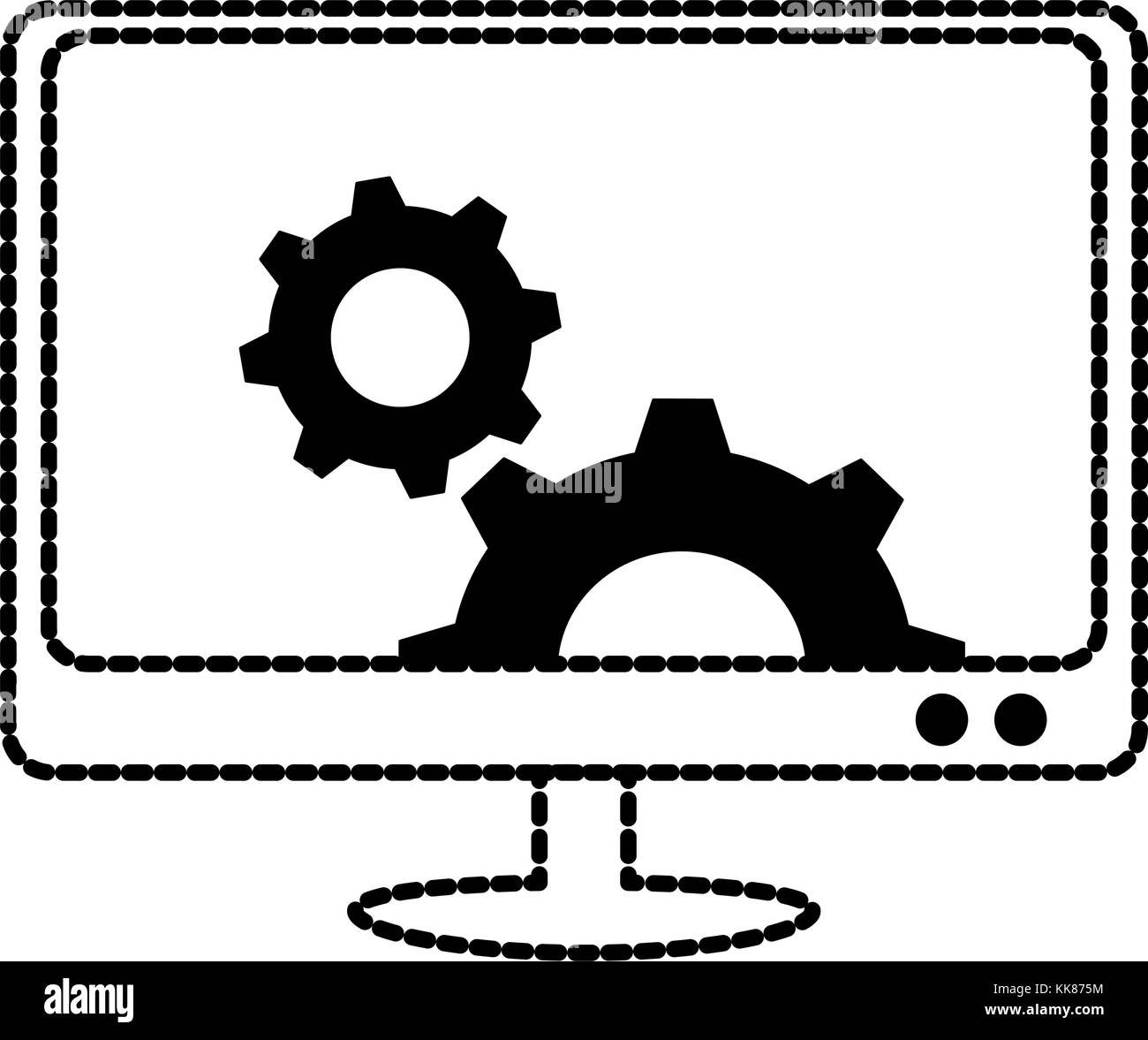 monitor computer with gears Stock Vector Image & Art - Alamy