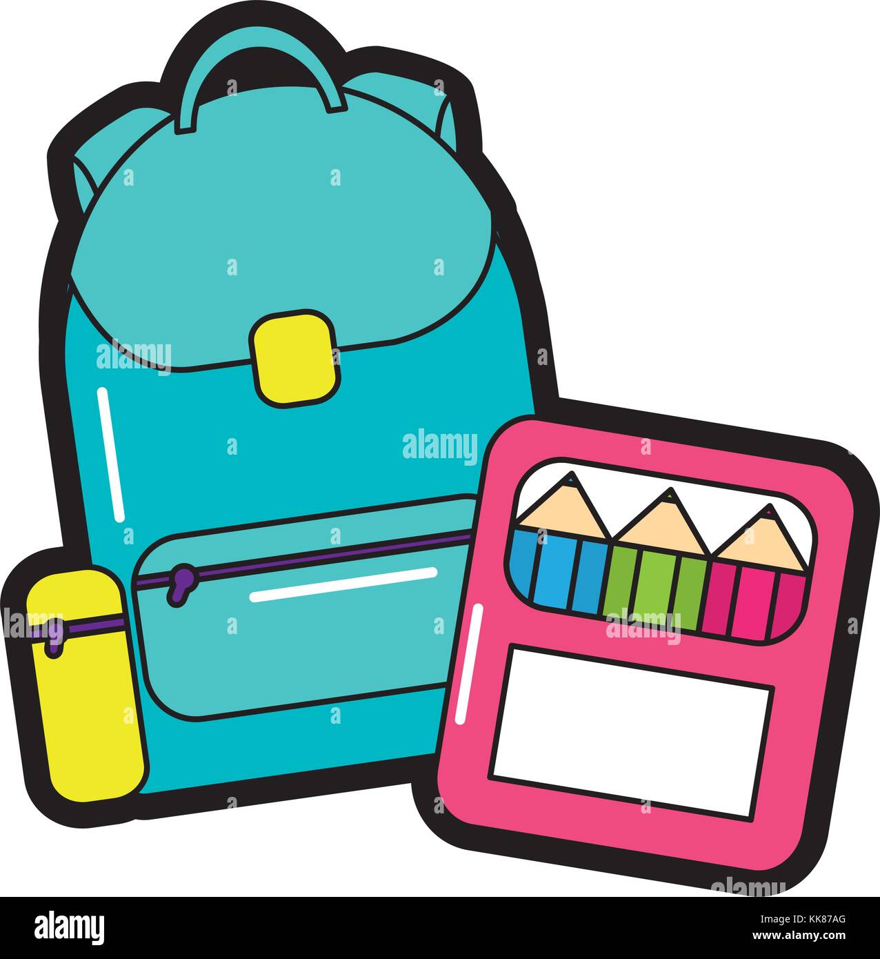 backpack with school supplies icon image Stock Vector Image & Art - Alamy