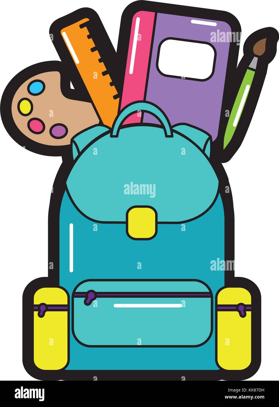 backpack with school supplies icon image Stock Vector Image & Art - Alamy