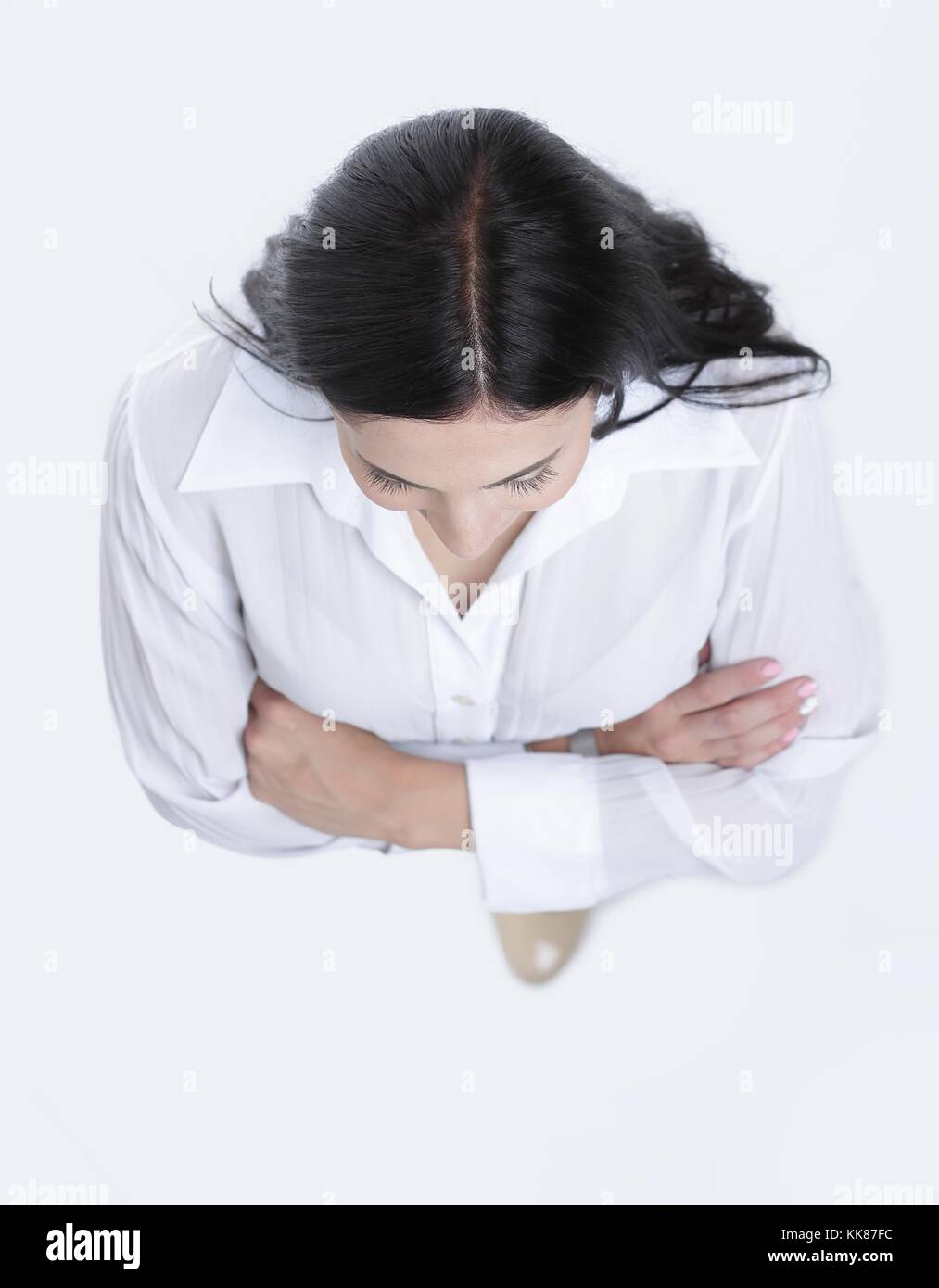 view from above. young business woman looking forward Stock Photo - Alamy