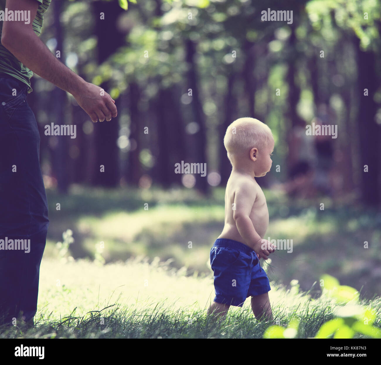 Child's first steps Stock Photo - Alamy