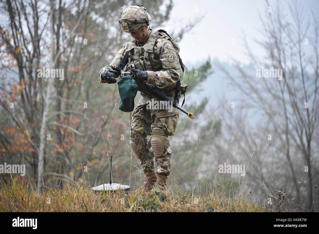 U.S. Army Pfc. Justin Wang with D Troop, Regimental Engineer Squadron ...