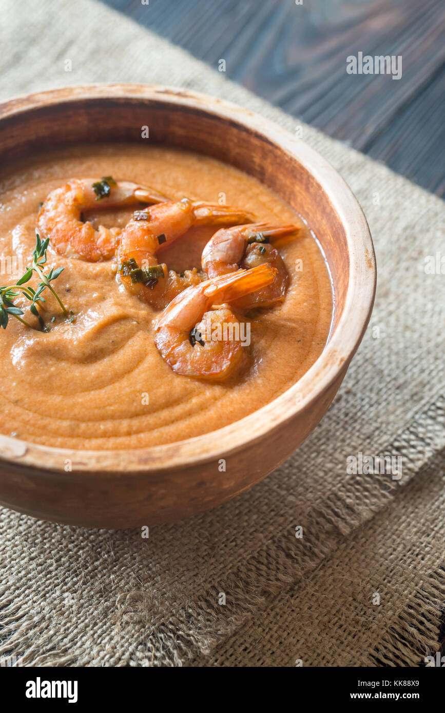Bowl of Bisque - french soup with crustaceans Stock Photo - Alamy