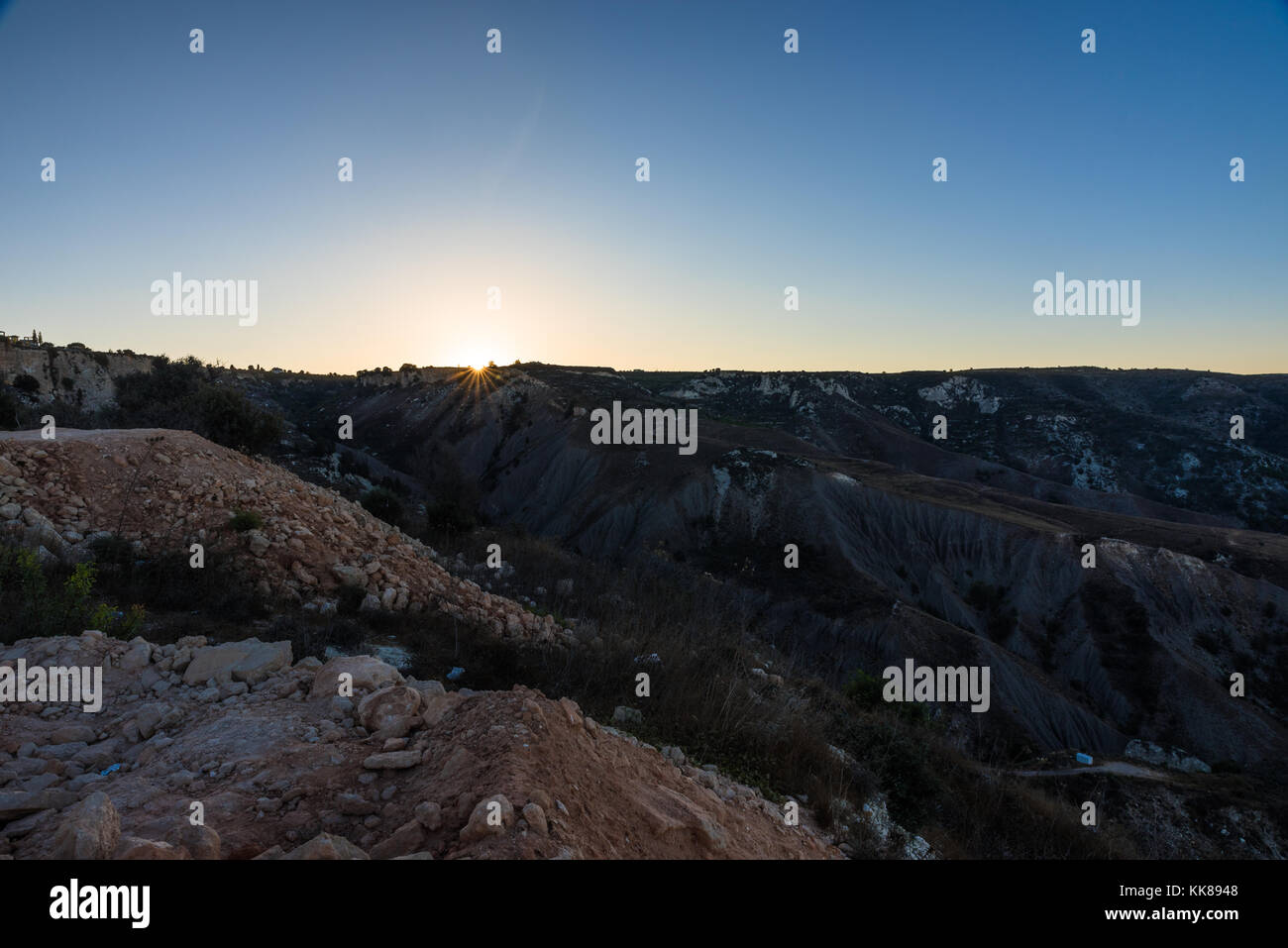 dawn sunrise over the hills Stock Photo - Alamy