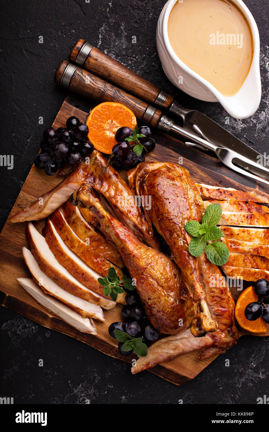 Roasted turkey fork served hi-res stock photography and images - Alamy