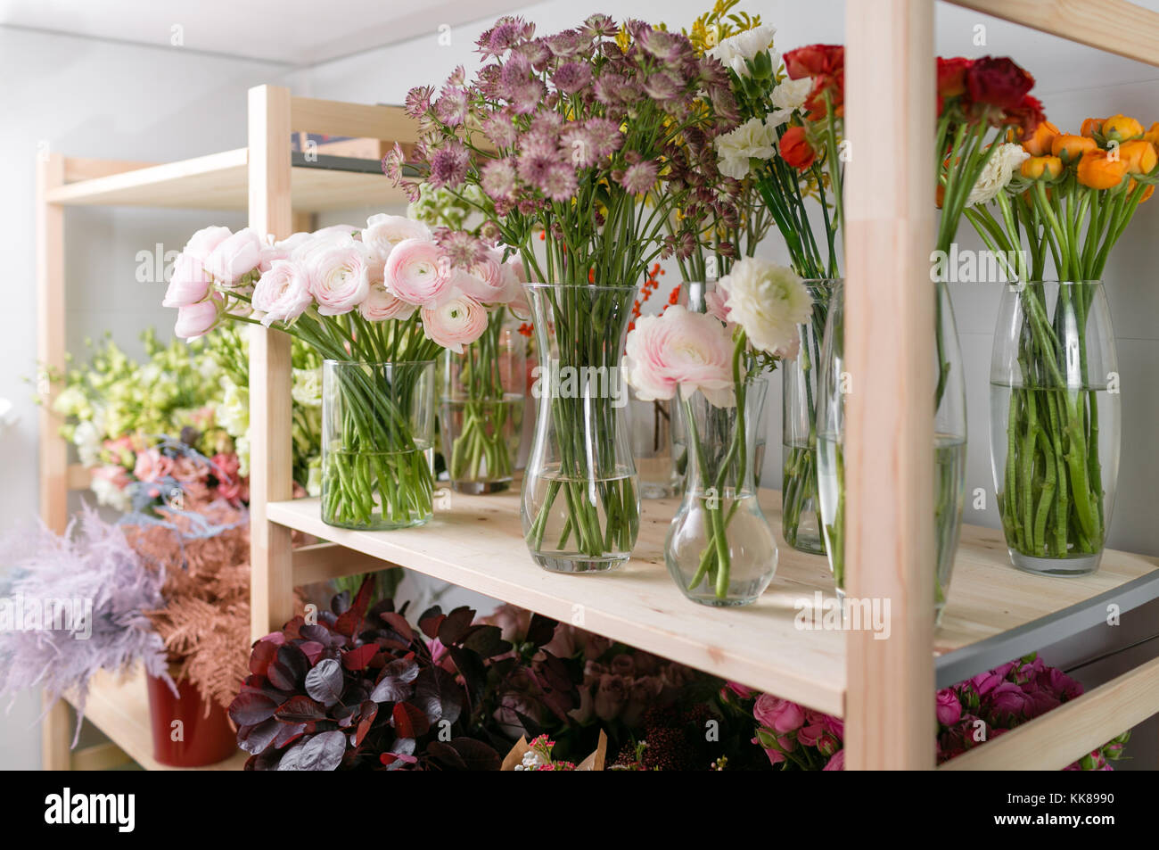 different varieties. Fresh spring flowers in refrigerator for flowers ...