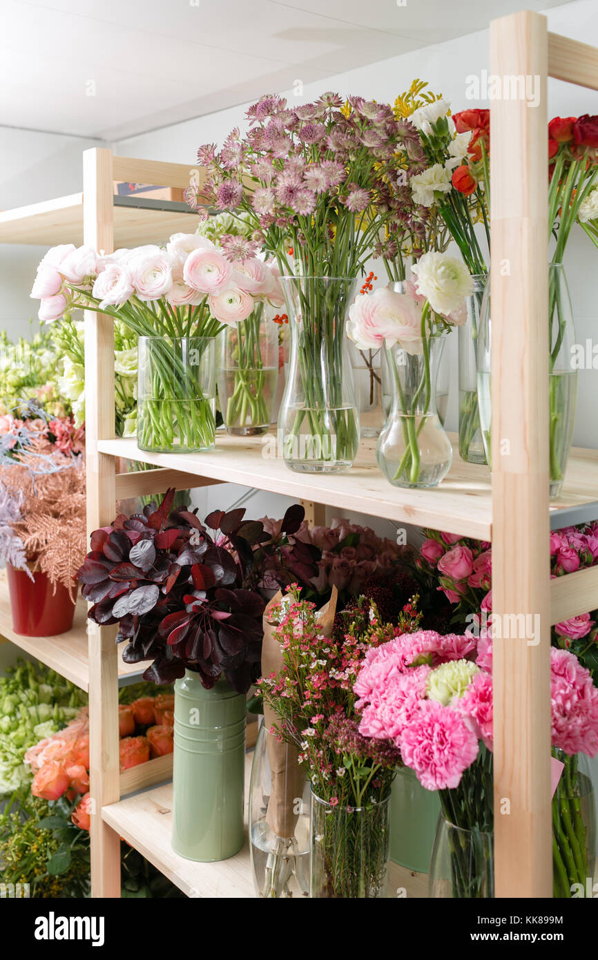 different varieties. Fresh spring flowers in refrigerator for flowers ...