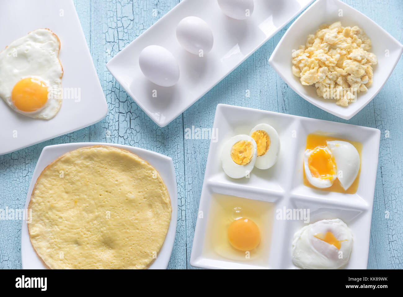 Variety of egg dishes Stock Photo - Alamy