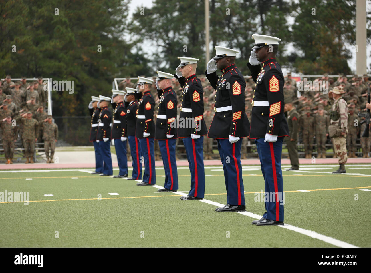 Marine Stands At Attention For Hours