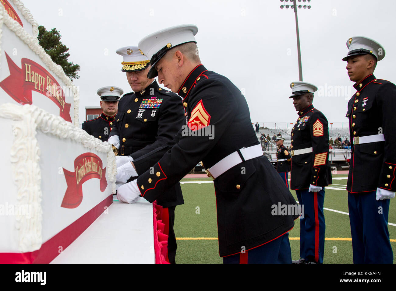 U.S. Marine Corps Brig. Gen. Julian D. Alford, left, commanding general ...