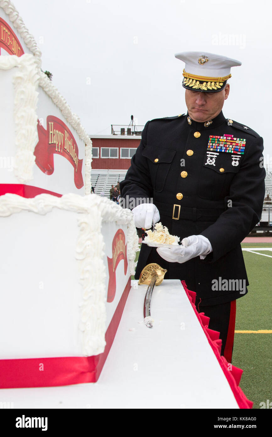 U.S. Marine Corps Brig. Gen. Julian D. Alford, left, commanding general ...