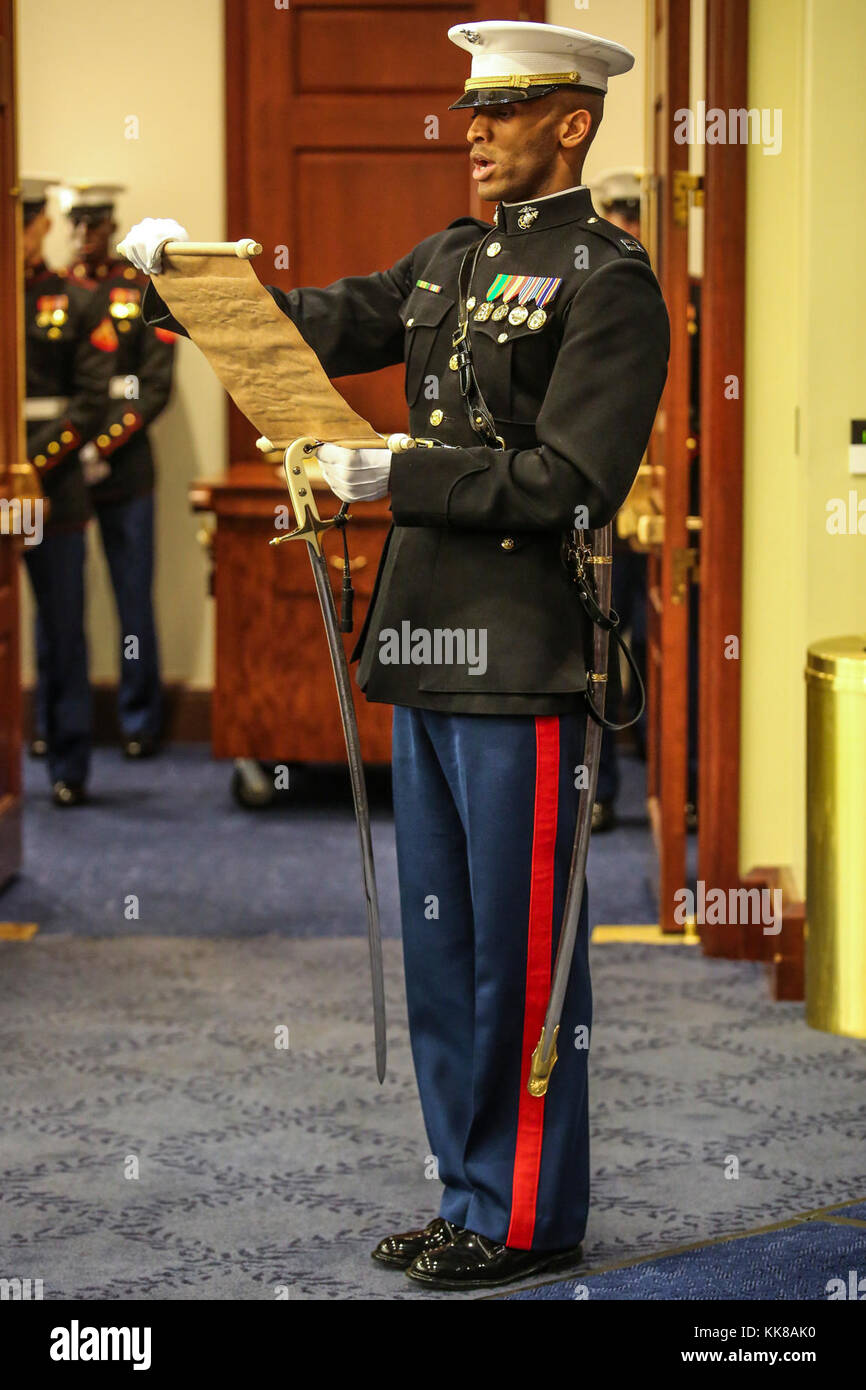 Captain Ryan J. Davis, ceremony adjutant, Marine Barracks Washington D ...