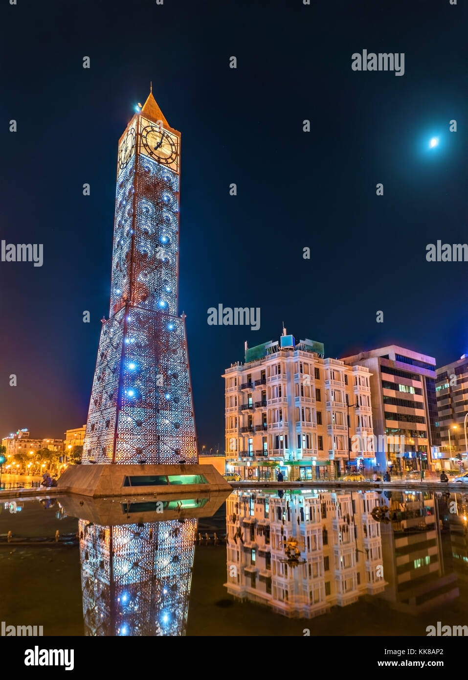 Clock Tower on Square of 11 January 2011 in Tunis, the capital of ...