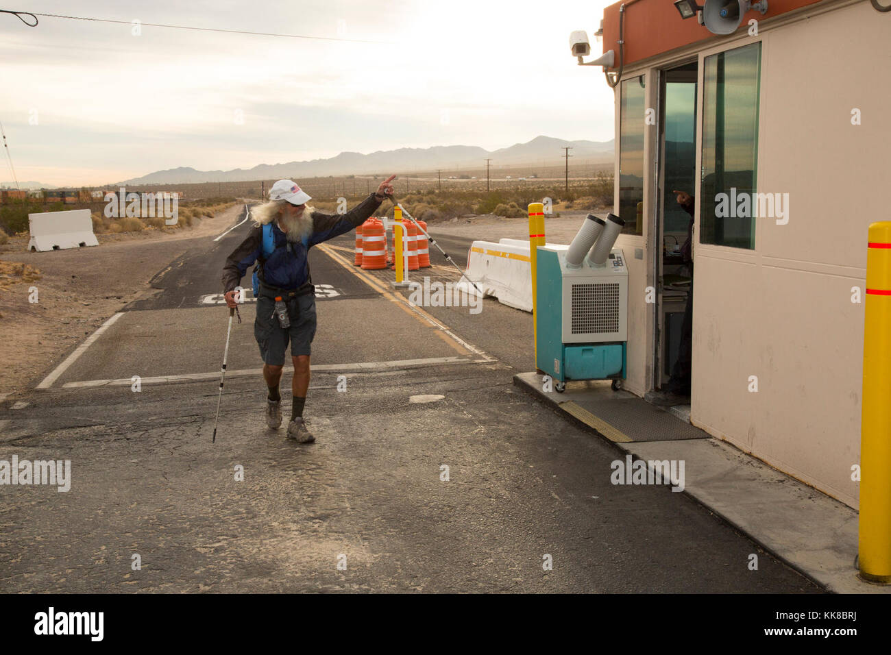 Meredith J. “Sunny” Eberhart, waves hello to a Marine Corps police ...