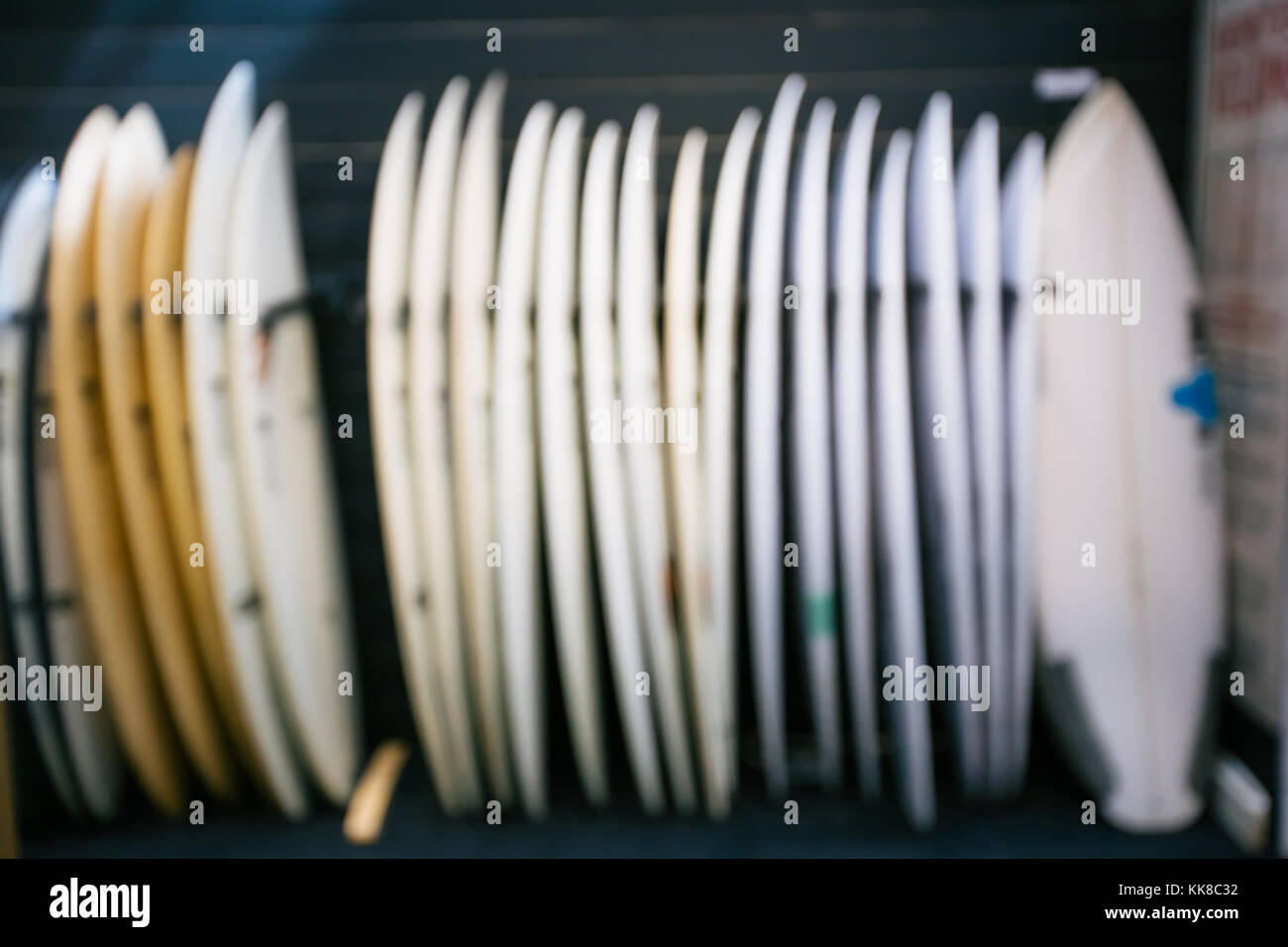 Set of different new white surf boards Stock Photo - Alamy