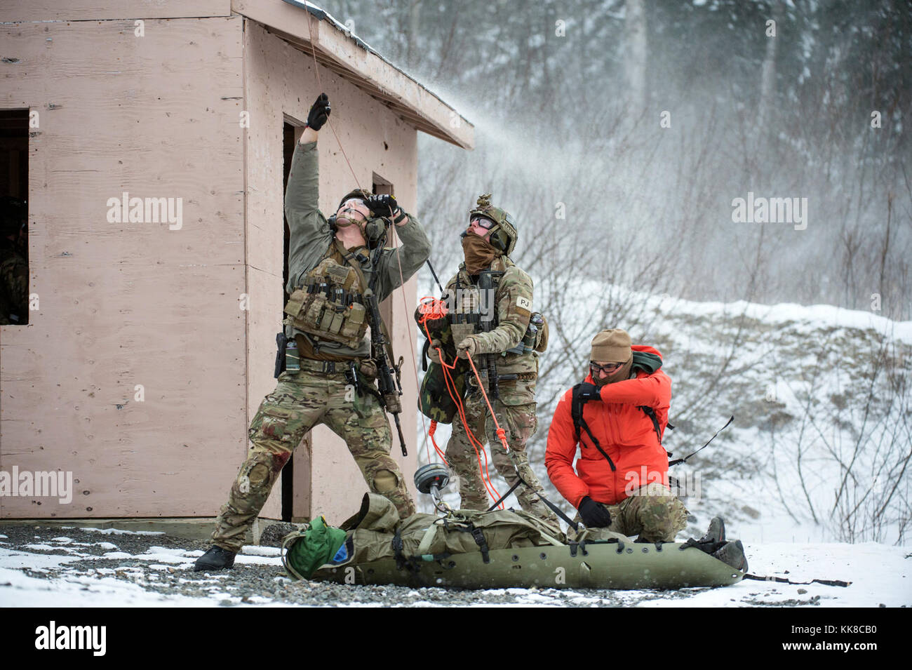 Alaska Air National Guard pararescuemen with the 212th Rescue Squadron ...