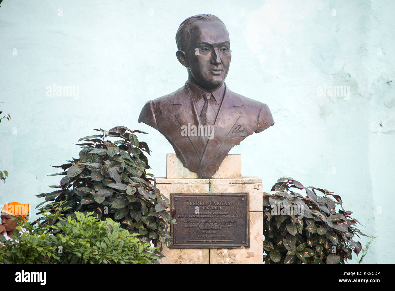Bust of Pedro Vargas, famous Mexican singer, Havana, Cuba Stock Photo ...