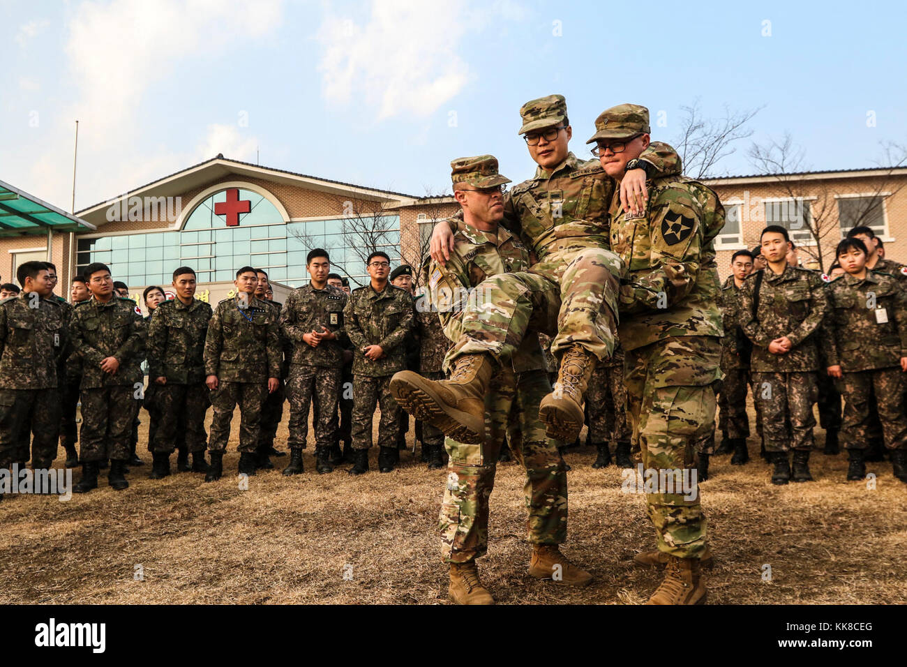 Soldiers assigned to 210th Field Artillery Brigade demonstrates the ...