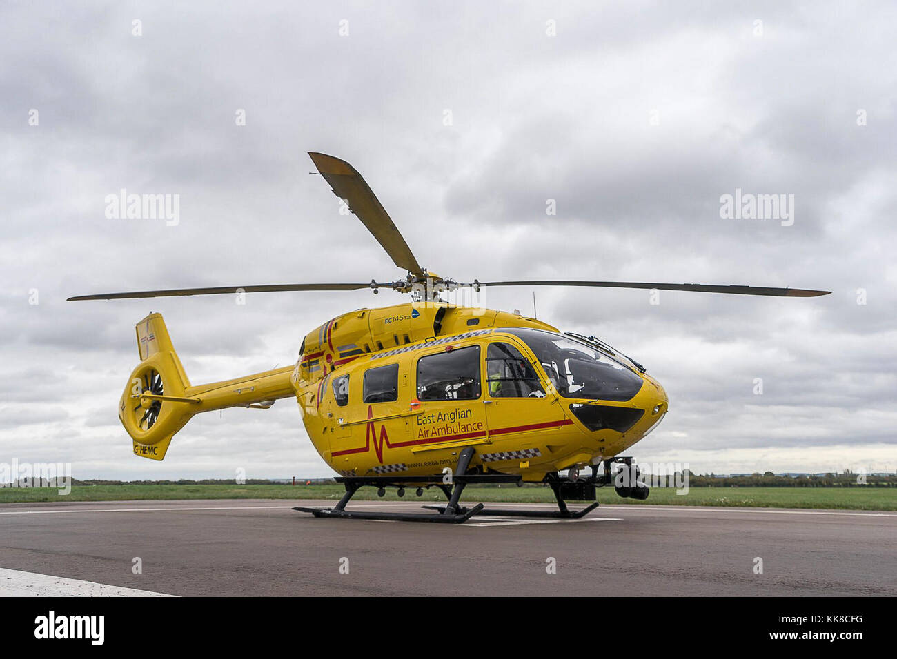 The East Anglia Air Ambulance Airbus H145, “Anglian Two,” sits on the ...