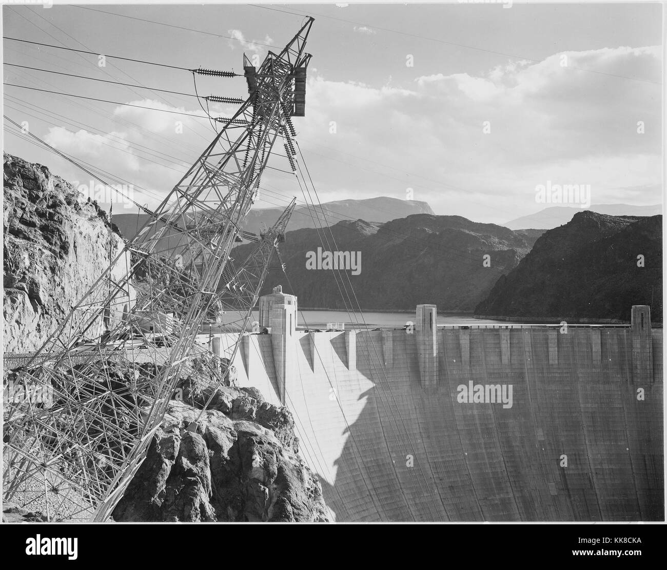 Photograph Looking Over the Top of the Boulder Dam, Ansel Adams ...