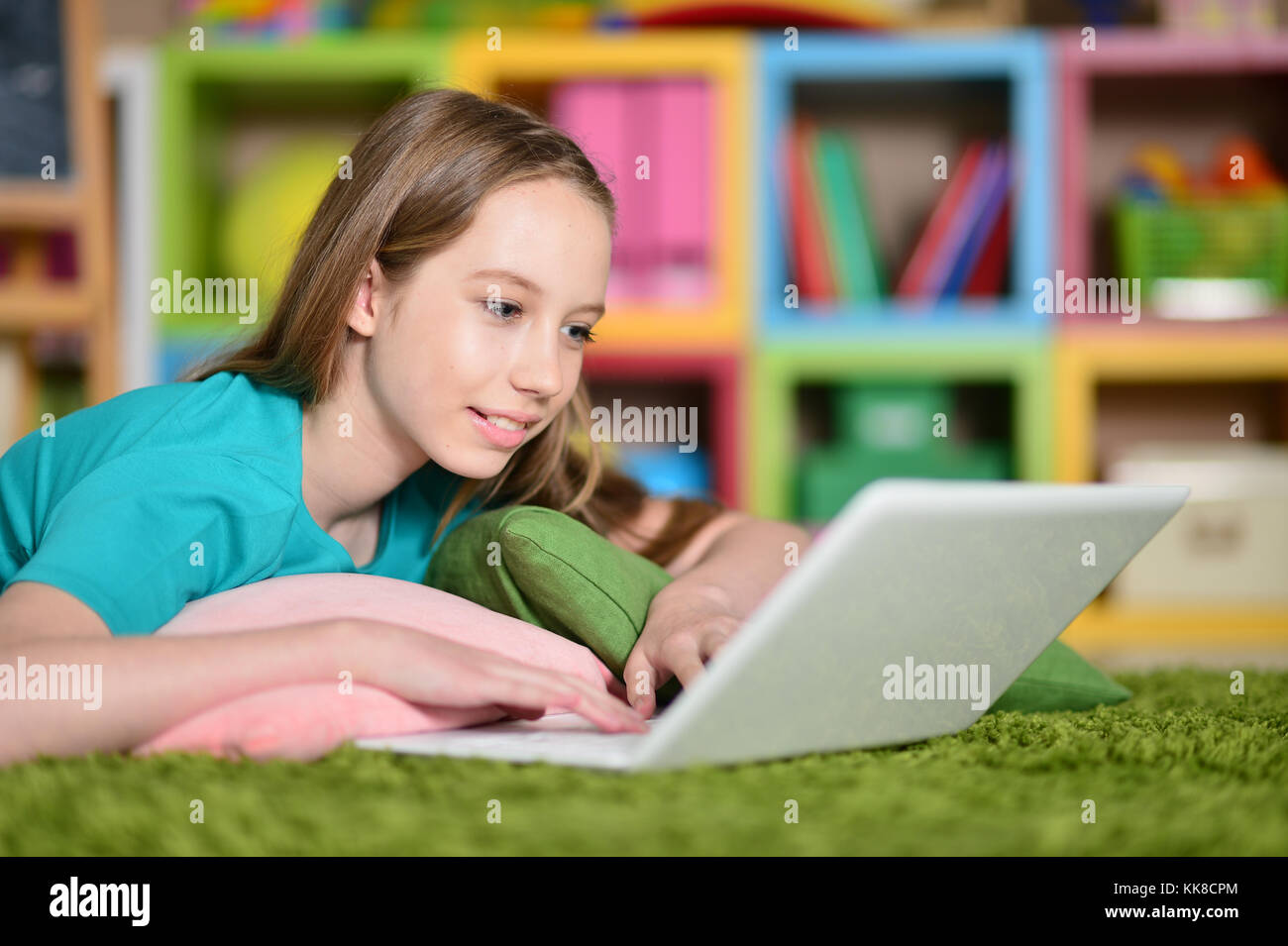 girl using modern laptop Stock Photo - Alamy