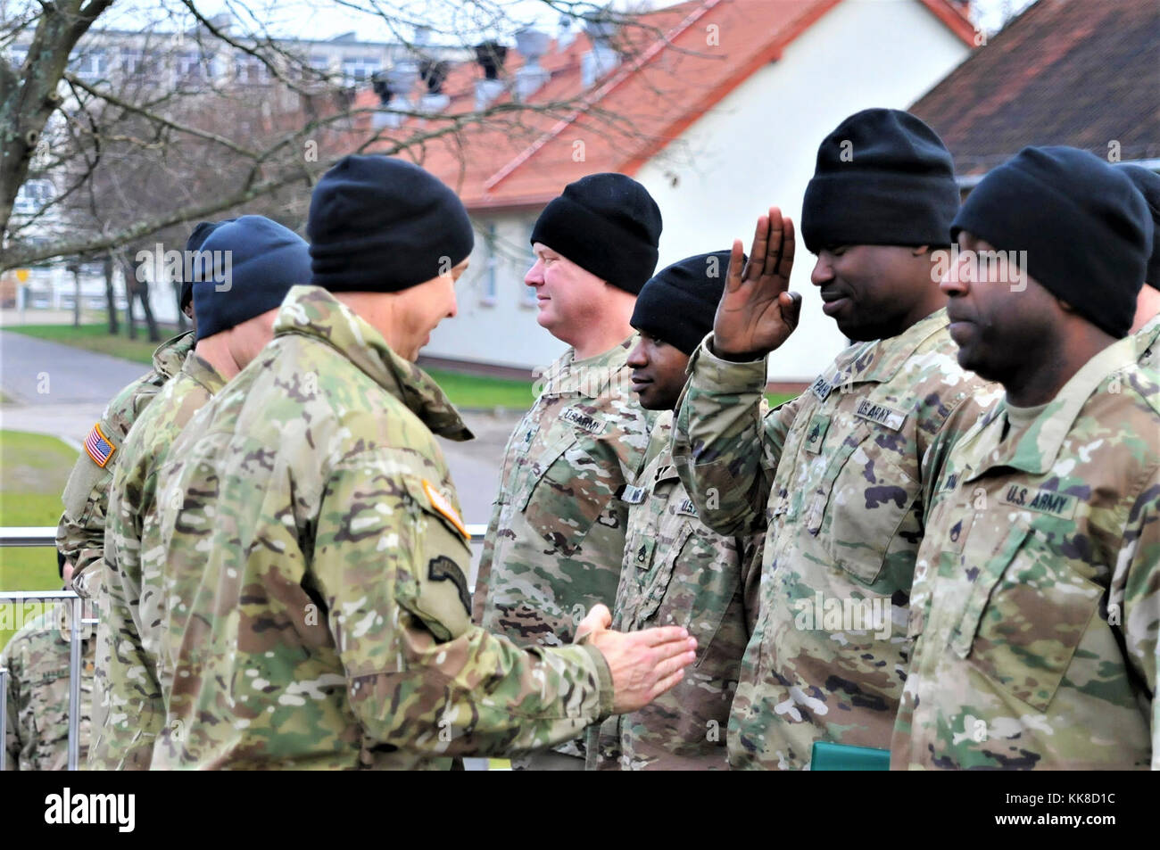Lt. Col. Scott Cheney, the Battle Group Poland commander, awards ...