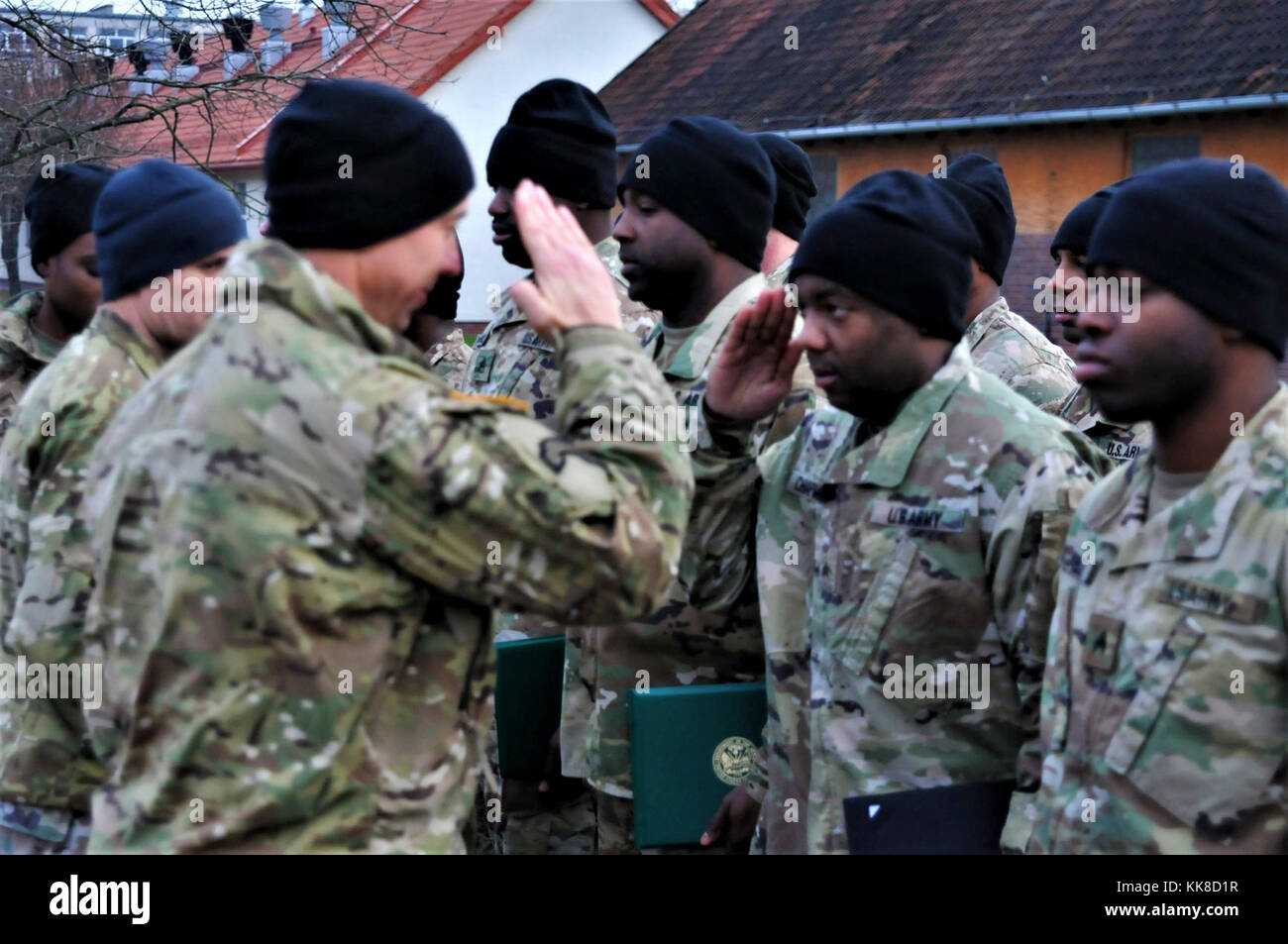 Lt. Col. Scott Cheney, the Battle Group Poland commander, awards ...