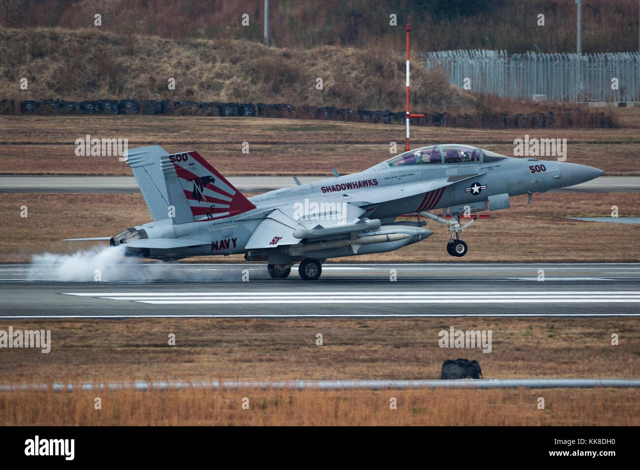 An EA-18G Growler with Electronic Attack Squadron (VAQ) 141 prepares to land at Marine Corps Air ...