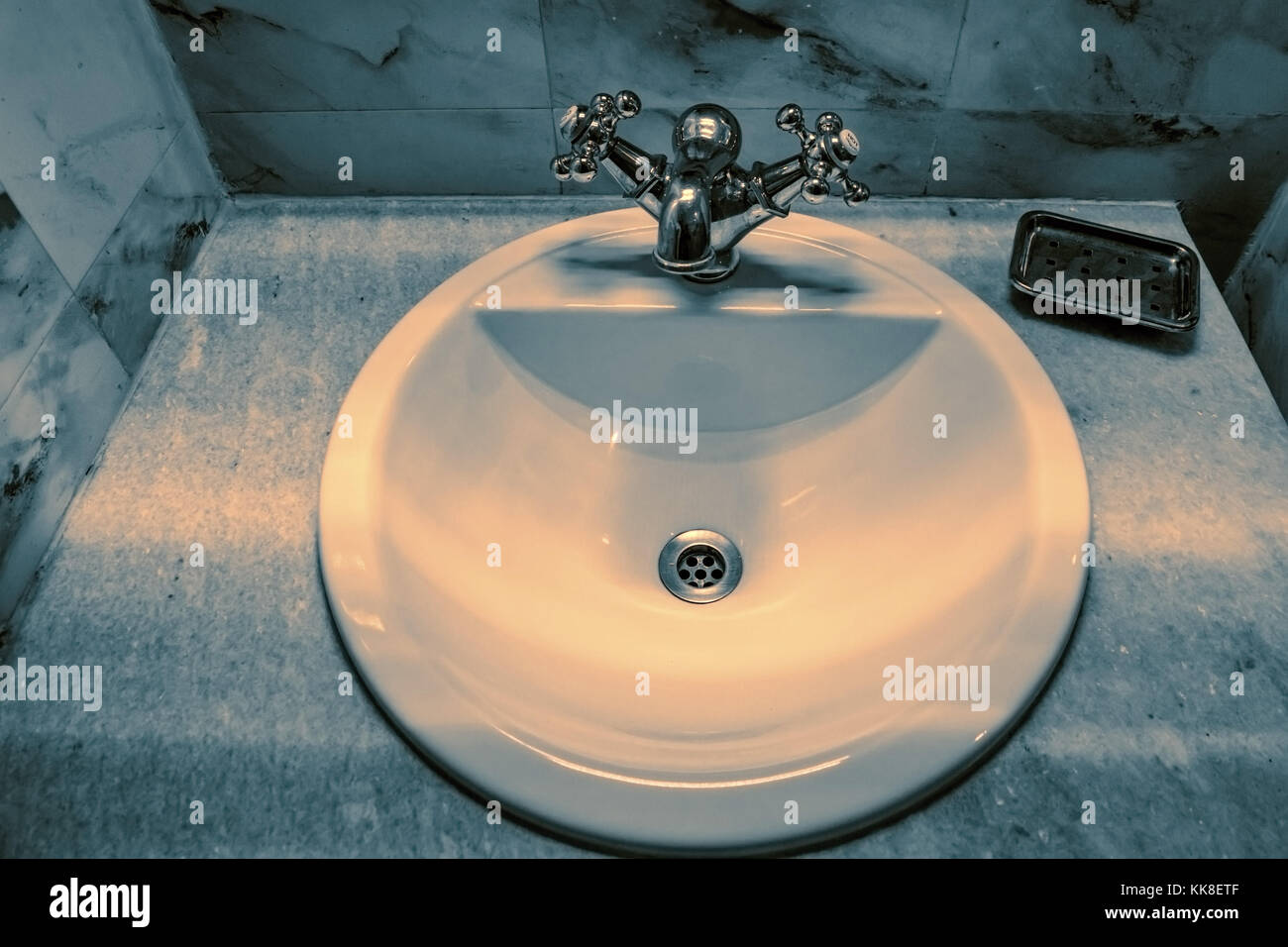 Ceramic drain of kitchen sink Stock Photo - Alamy